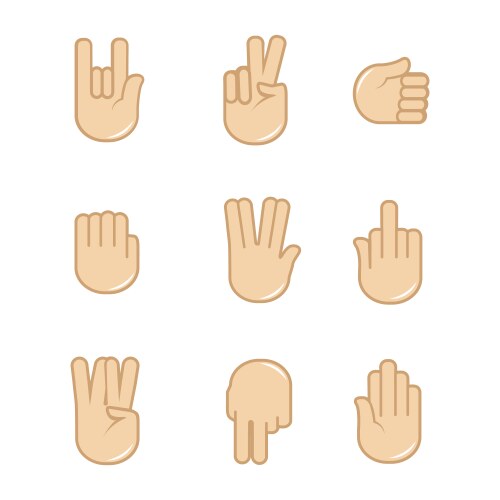 Deaf mute sign language character gesture Vector Image