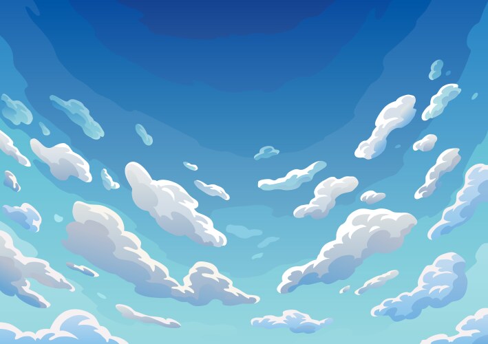 Cartoon evening sky sunset or morning landscape Vector Image