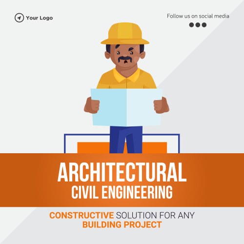 Flyer design of architectural civil engineering Vector Image