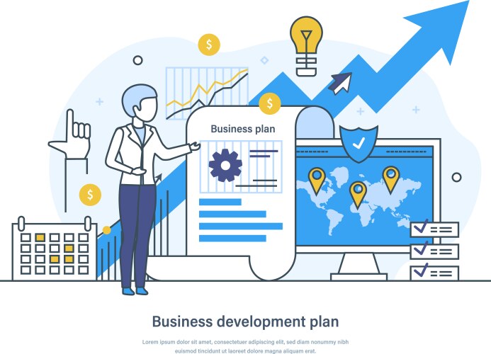 Business planner Royalty Free Vector Image - VectorStock