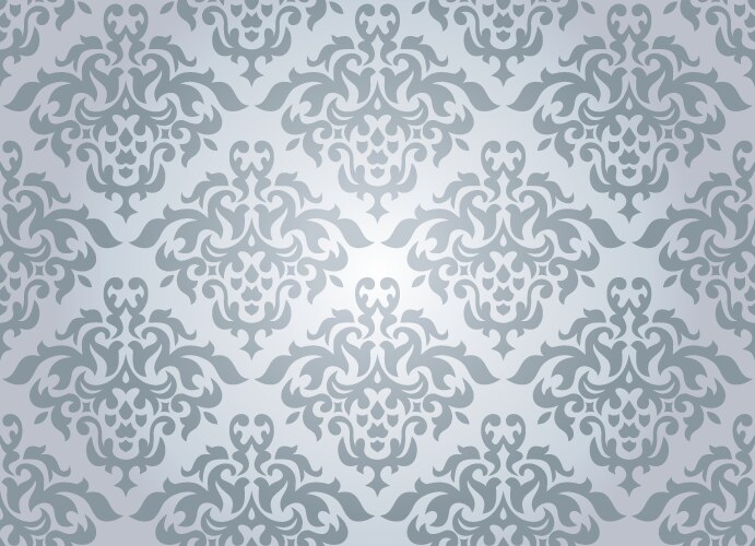 Silver damask wallpaper Royalty Free Vector Image