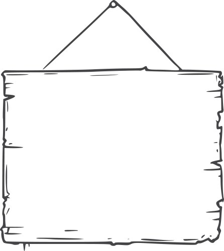 Empty blank sign board drawing Royalty Free Vector Image