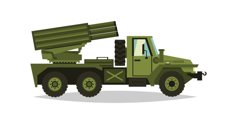Mlrs - multiple launch rocket system military Vector Image