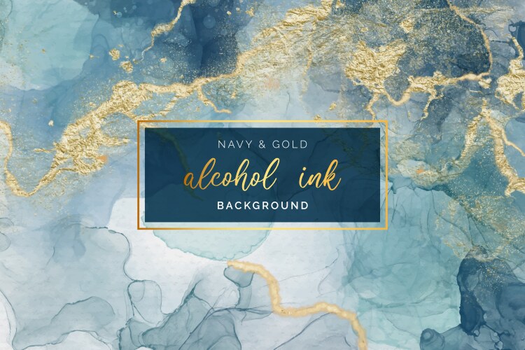 Gold white alcohol ink background design Vector Image