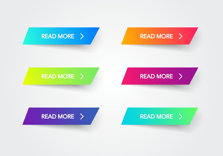 Read more colorful flat line 3d button set Vector Image