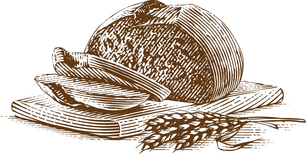 Sweet braided bread isolated sketch Royalty Free Vector