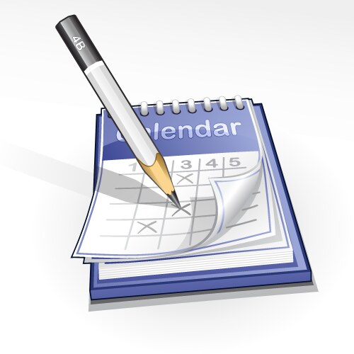 Paper calendar with arrow Royalty Free Vector Image