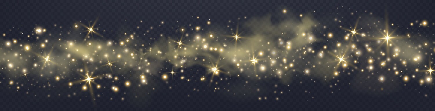 Gold glittering dots particles stars magic Vector Image