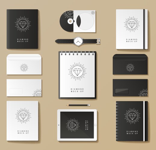 Mock up set Royalty Free Vector Image - VectorStock