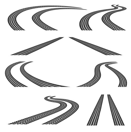 Simple race track shape set Royalty Free Vector Image