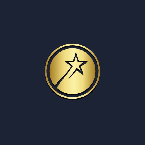 Star round business gold logo Royalty Free Vector Image