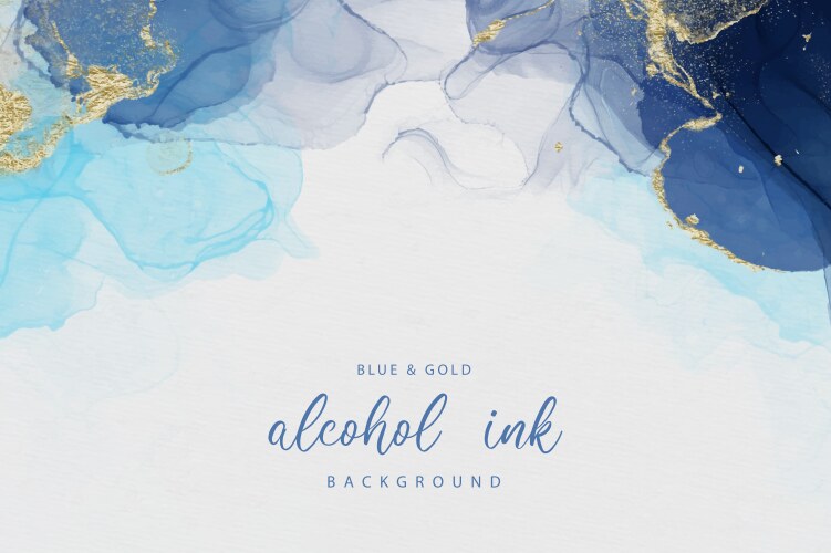 Elegant alcohol ink background with gold glitter Vector Image