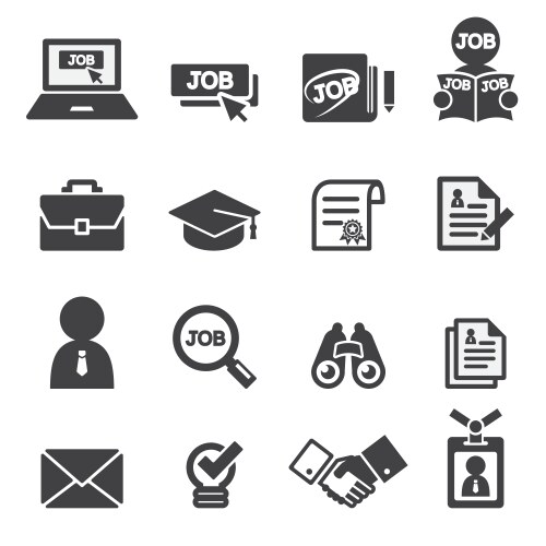 Job icon set Royalty Free Vector Image - VectorStock