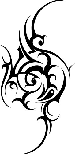 Tribal scroll flourish Royalty Free Vector Image