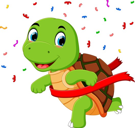 Rabbit wins the turtle in race design Royalty Free Vector