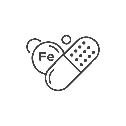 Iron capsule icon set fe vitamin and nutrient Vector Image