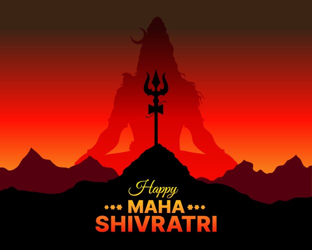 Maha shivratri festival blessing card design Vector Image