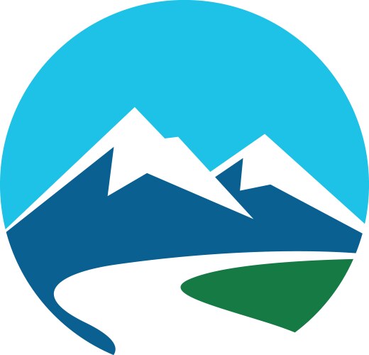 Circle mountain logo Royalty Free Vector Image