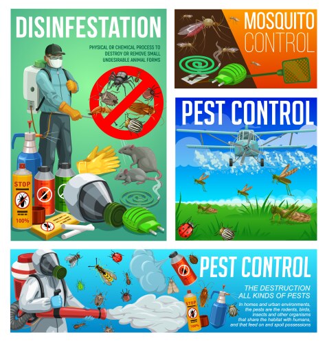 Mosquito and pest control banner Royalty Free Vector Image