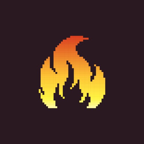Pixel Fire Vector Images (over 4,300)