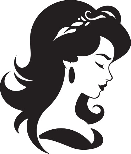 Regal heiress illuminated iconic logo design Vector Image