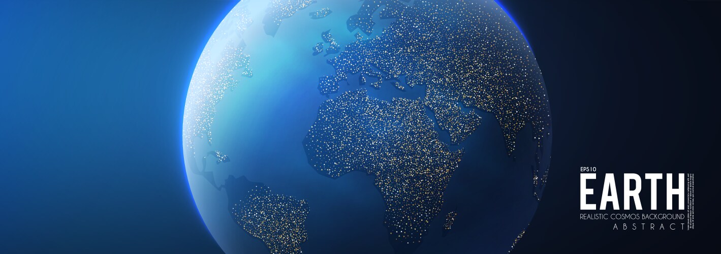 Eath planet in space with lights realistic Vector Image