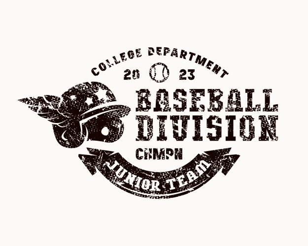 Baseball champions vintage black emblem or badge Vector Image