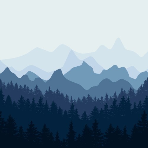 Mountains with forest Royalty Free Vector Image