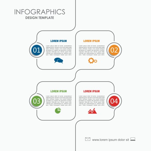 Infographic banner with 3 circles and tabs Vector Image
