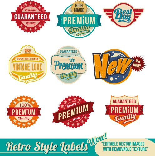 Retro Vintage Badge Set Royalty Free Vector Image