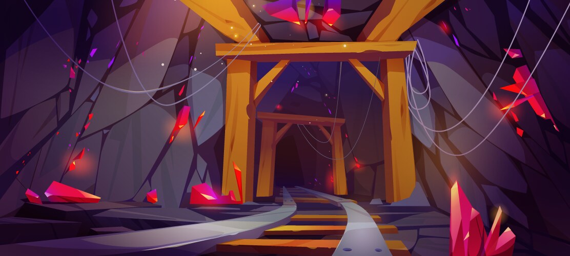 Miners in coal cave mine worker digging tunnel Vector Image