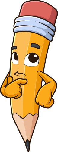 Pencil mascot presenting cartoon Royalty Free Vector Image