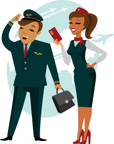 Cartoon happy young pilot standing Royalty Free Vector Image