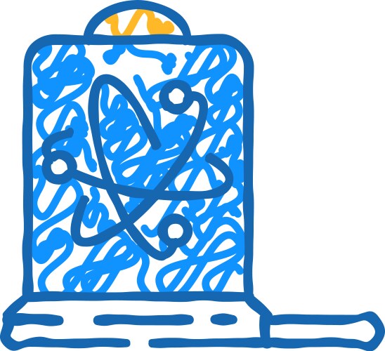 Cryptography quantum technology icon doodle Vector Image