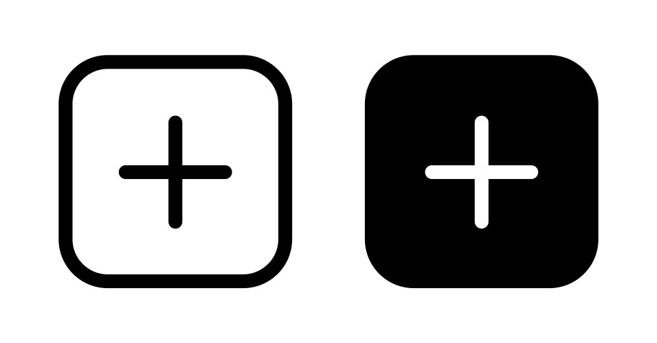 Plus icon set positive pictogram addition circle Vector Image