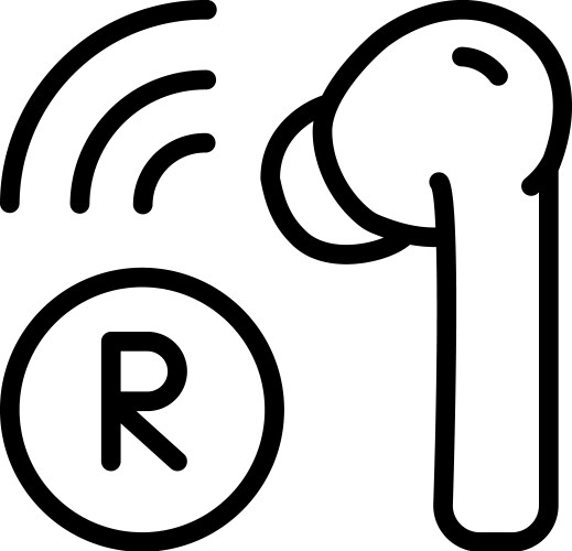 Wireless earbuds outline icon line sign for web Vector Image