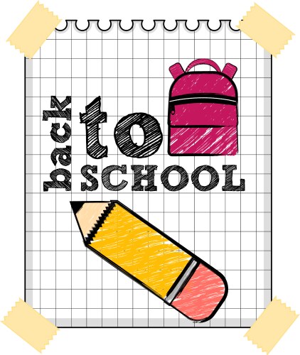 Kids School Sticky Note Memo Pad – Royalty-Free Vector | VectorStock