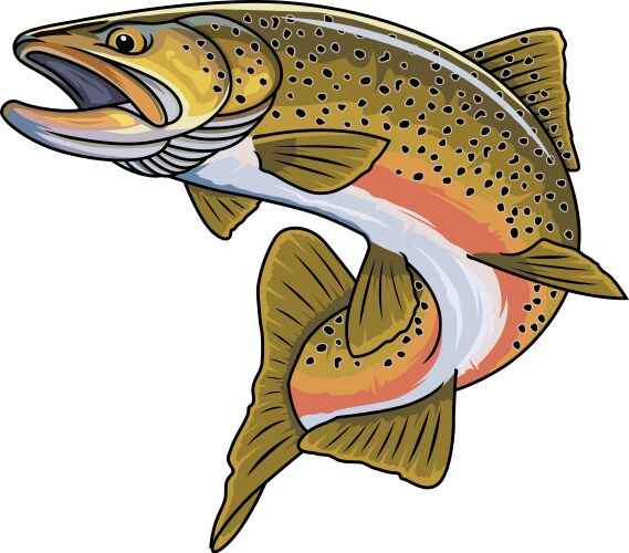 Rainbow trout fishing logo Royalty Free Vector Image
