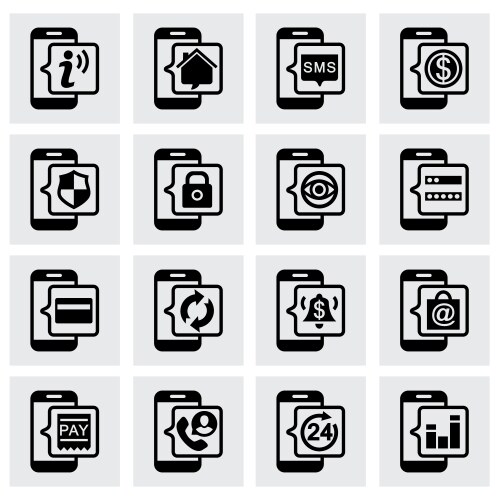 Mobile device settings icons Royalty Free Vector Image