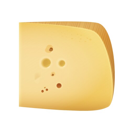 Golden yellow triangular piece of royal cheese Vector Image