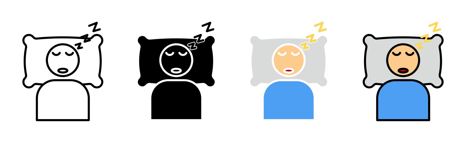 Sleeping icon set rest areas need with sleep Vector Image