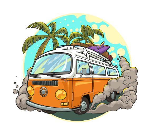 Tropical holiday summer sunset beach Royalty Free Vector