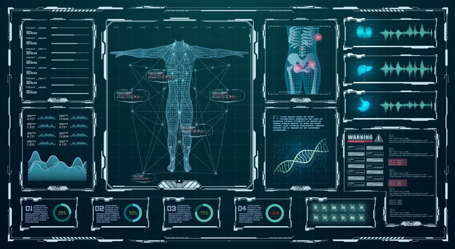 Modern medical examination in style hud Royalty Free Vector