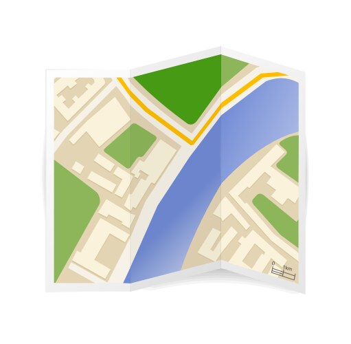 Folding paper map flat icon Royalty Free Vector Image