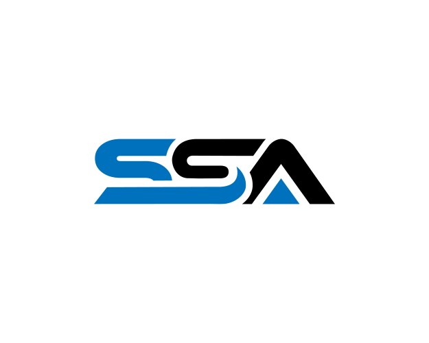Modern initial ssa logo design Royalty Free Vector Image