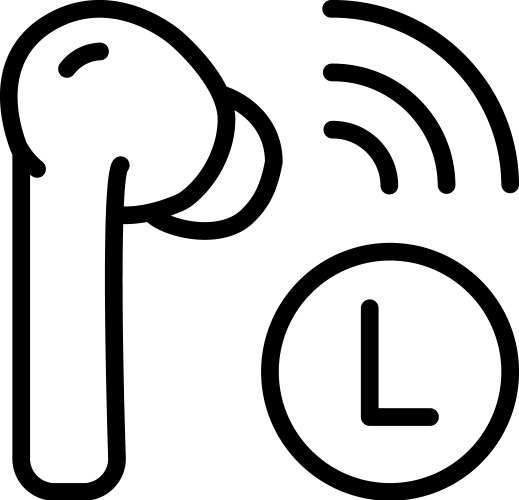 Wireless earbuds charging outline icon line sign Vector Image