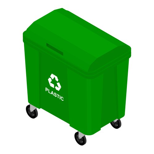Green street trash can Royalty Free Vector Image