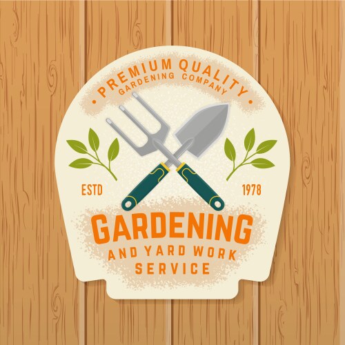 Life is better in the garden emblem label patch Vector Image