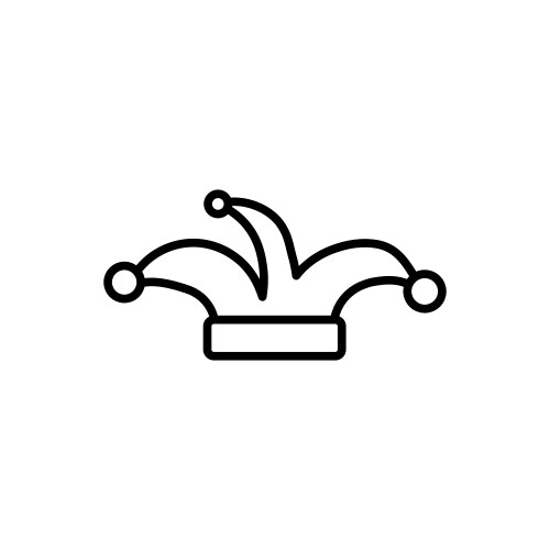 Jester hat icon set joker clown symbol Royalty Free Vector