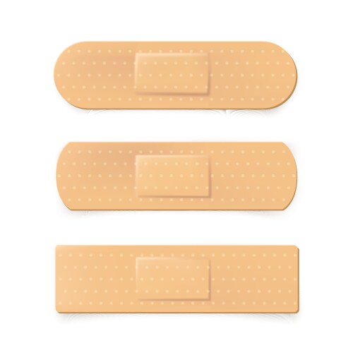 Aid band plaster strip medical patch set Vector Image